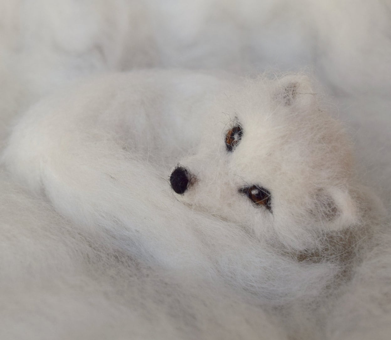 Needle Felted Arctic Fox White Winter - Etsy