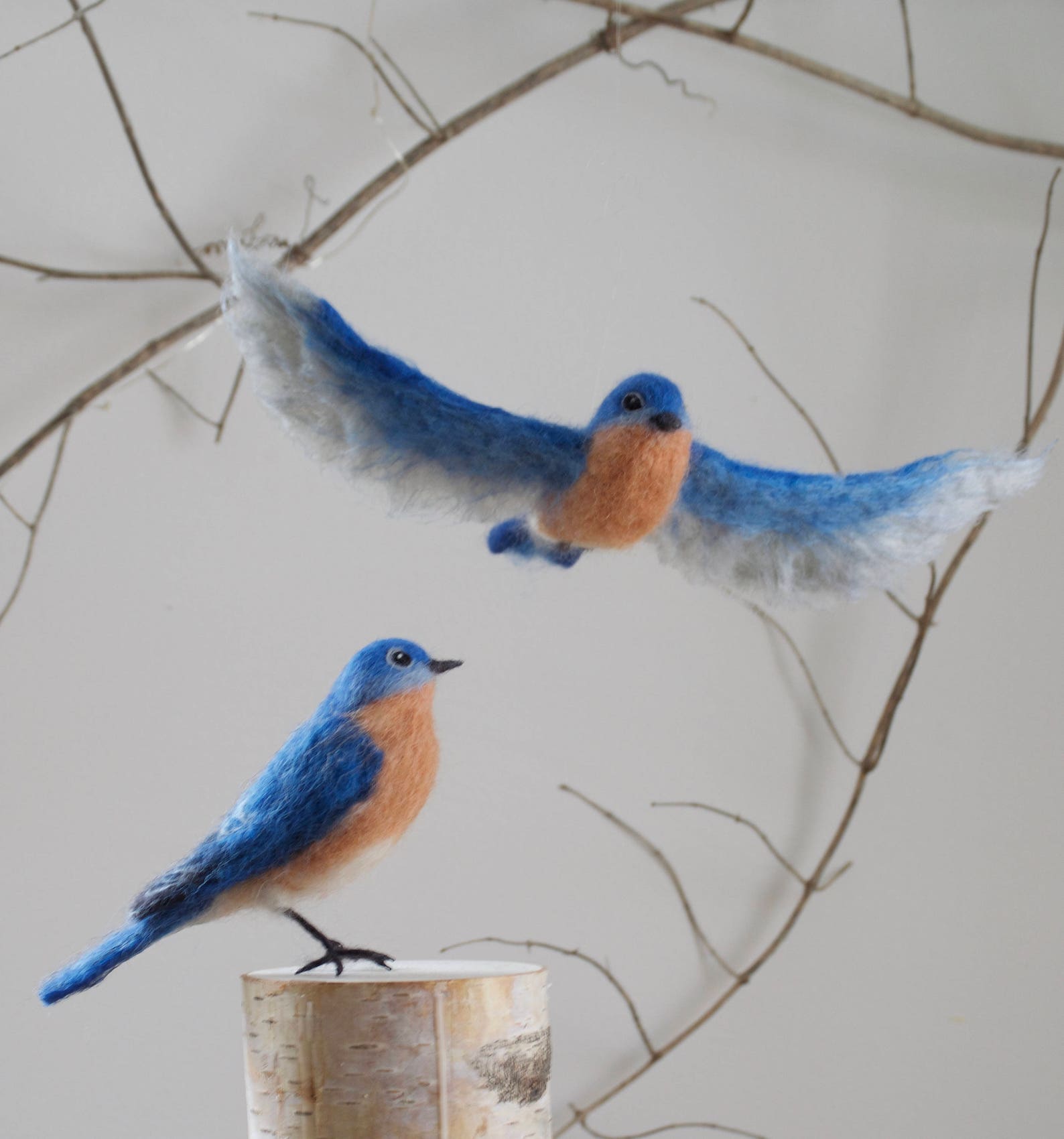 Needle Felted Bluebird Realistic Life Sized Eastern Bluebird - Etsy