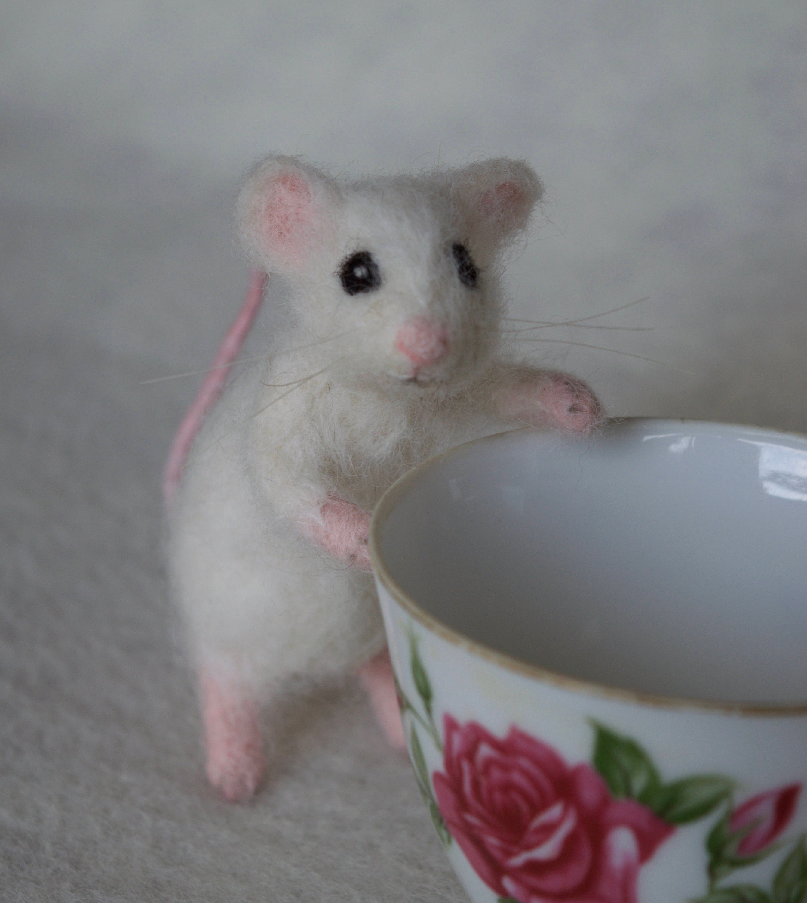 Needle Felted White Mouse Poseable Realistic Life Sized - Etsy UK