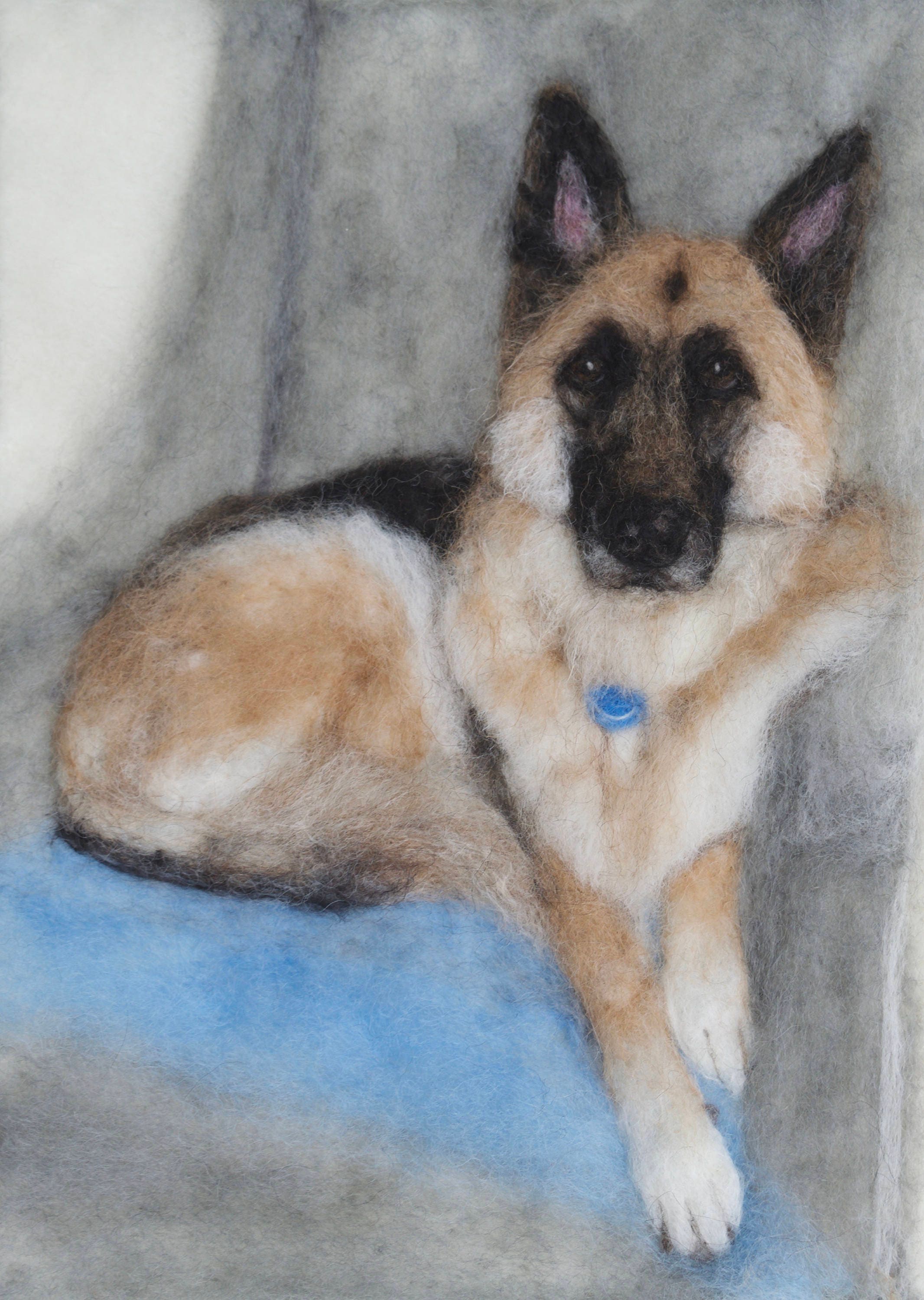 Needle Felted Dog Pet Portrait Wool Painting Fiber Art | Etsy