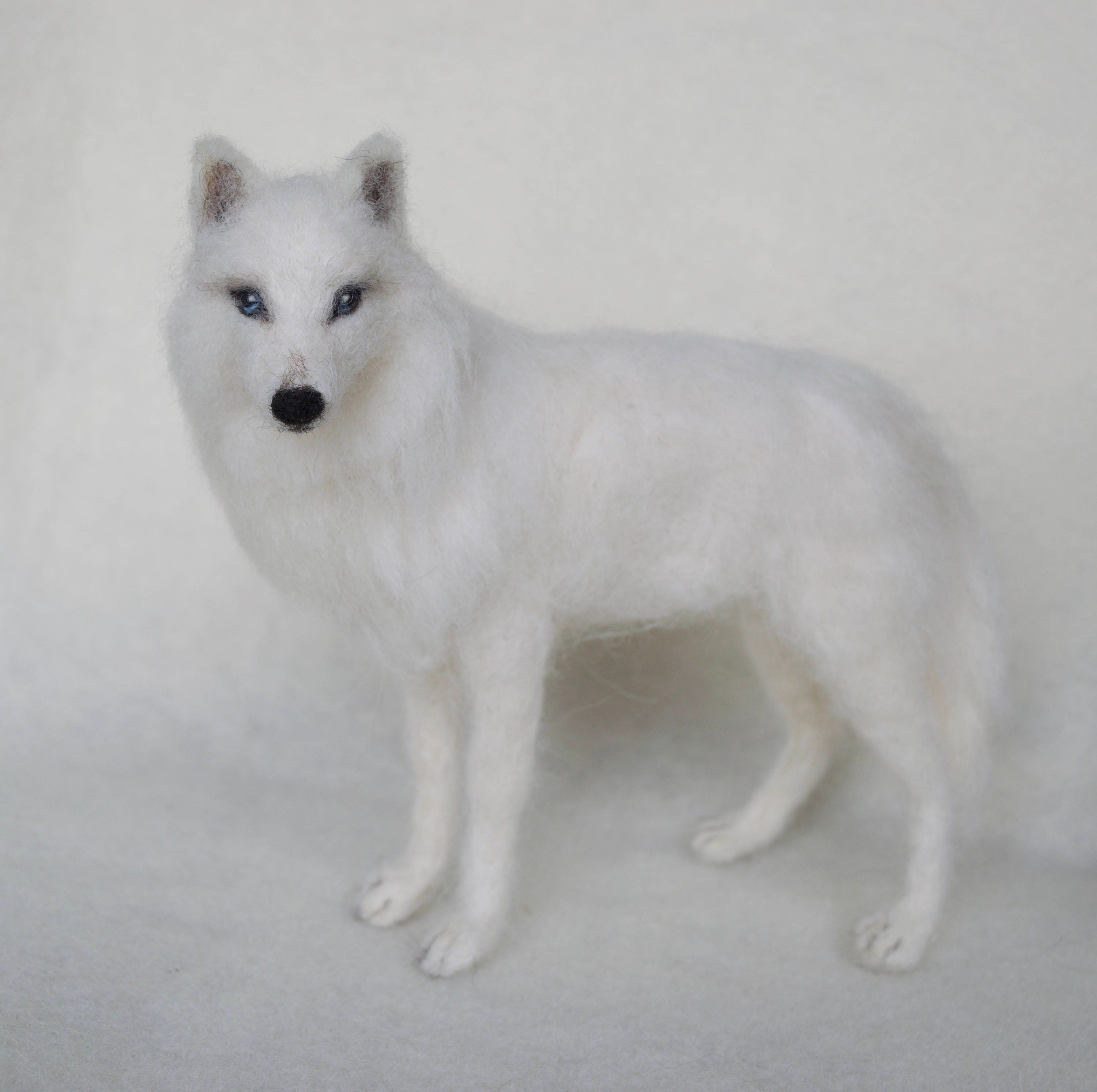 Needle Felted White Wolf, Custom Original, Arctic Wolf, Timber Wolf ...
