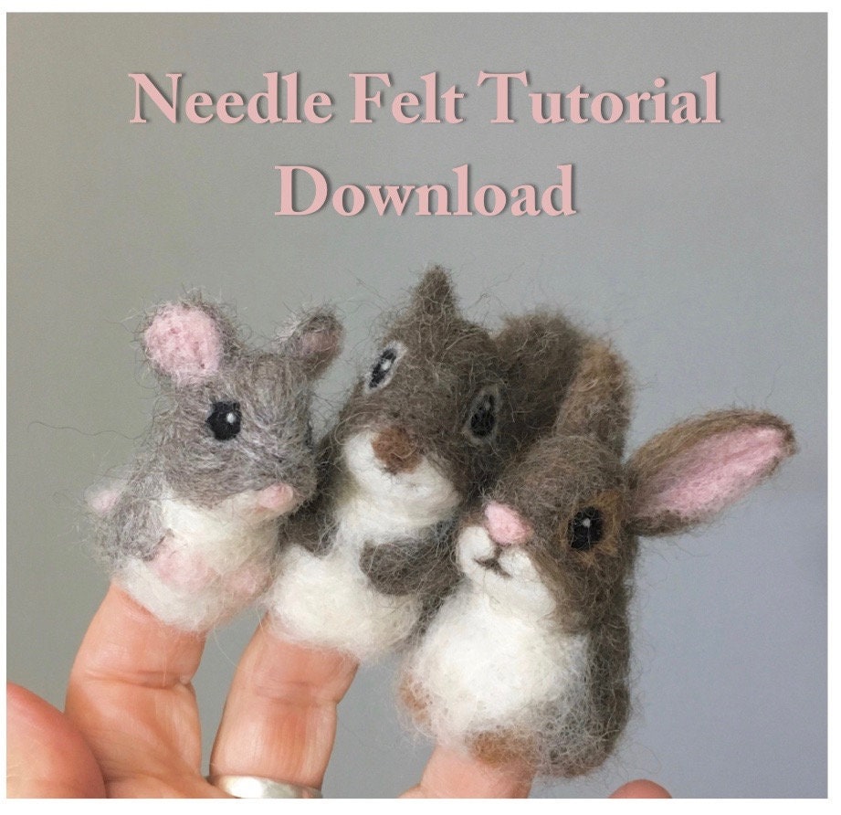 Tutorial Needle Felt Mouse Finger Puppet Plus Squirrel | Etsy