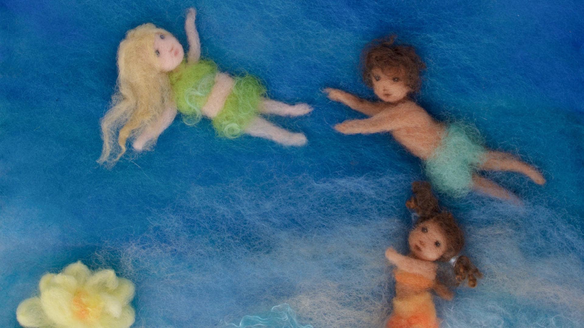 Summer Wool Painting Illustration Giclee Swimming Print From Seasons of ...