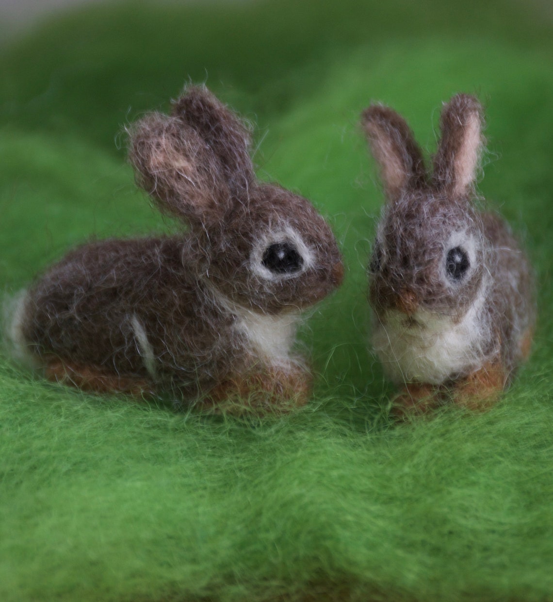 Needle Felted Bunny Cottontail Rabbit Tiny - Etsy