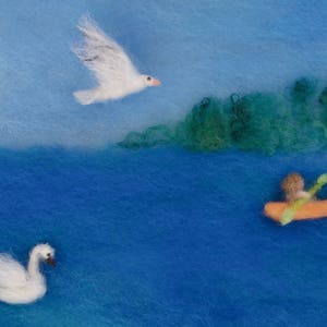 Summer Wool Painting Illustration Giclee Swimming Print From Seasons of ...