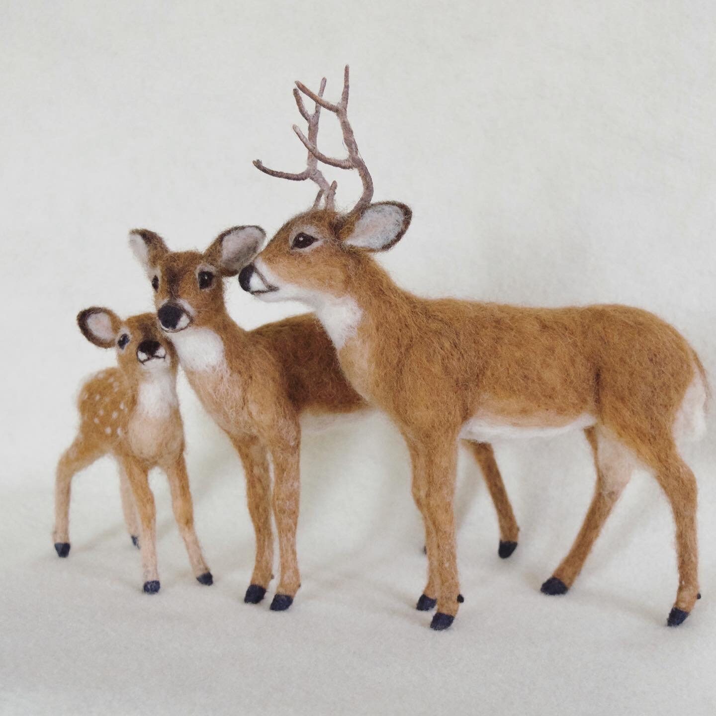 Deer Doe and Buck Needle Felted Pair, White Tailed - Etsy Canada