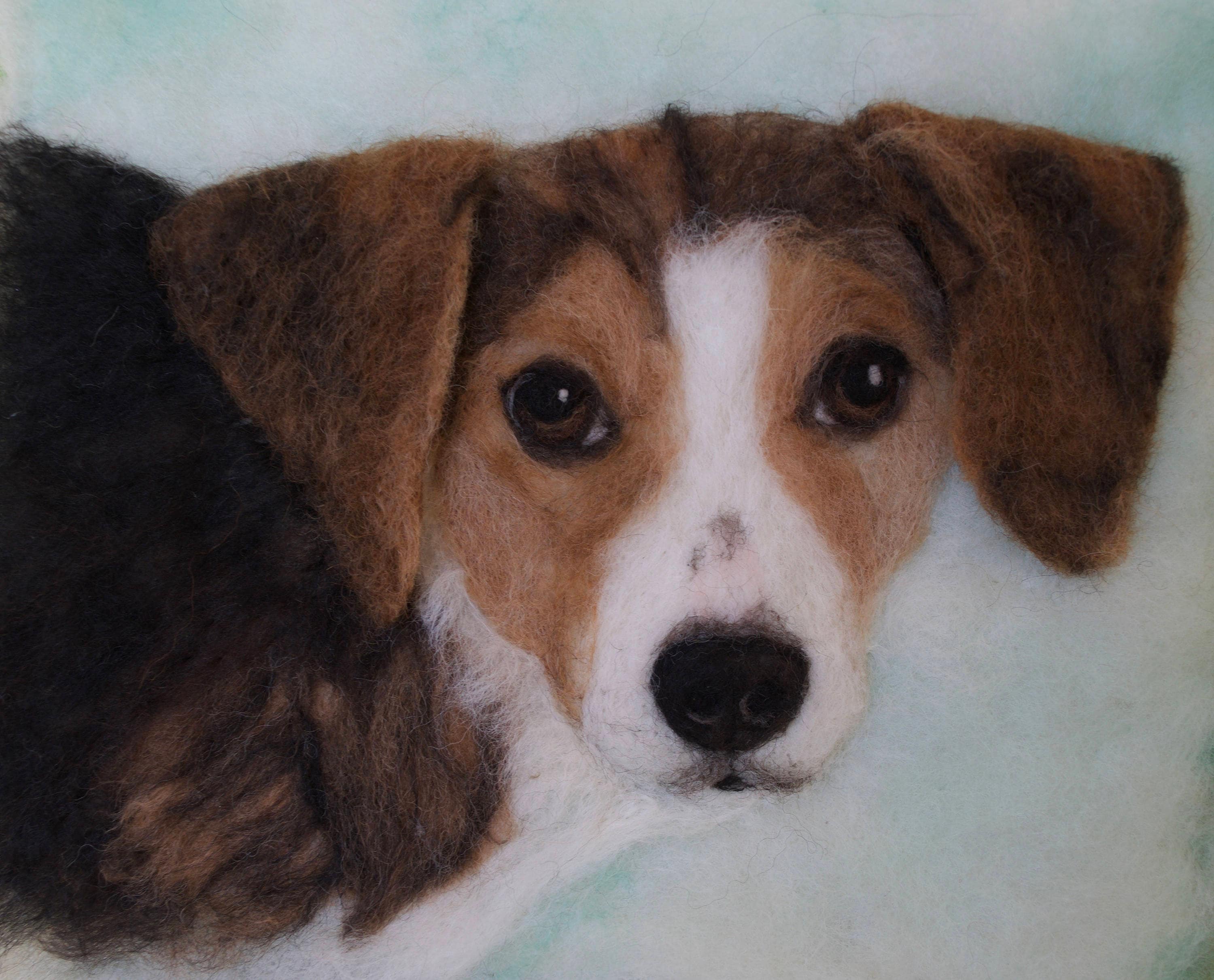 Needle Felted Dog Pet Portrait Wool Painting Fiber Art | Etsy