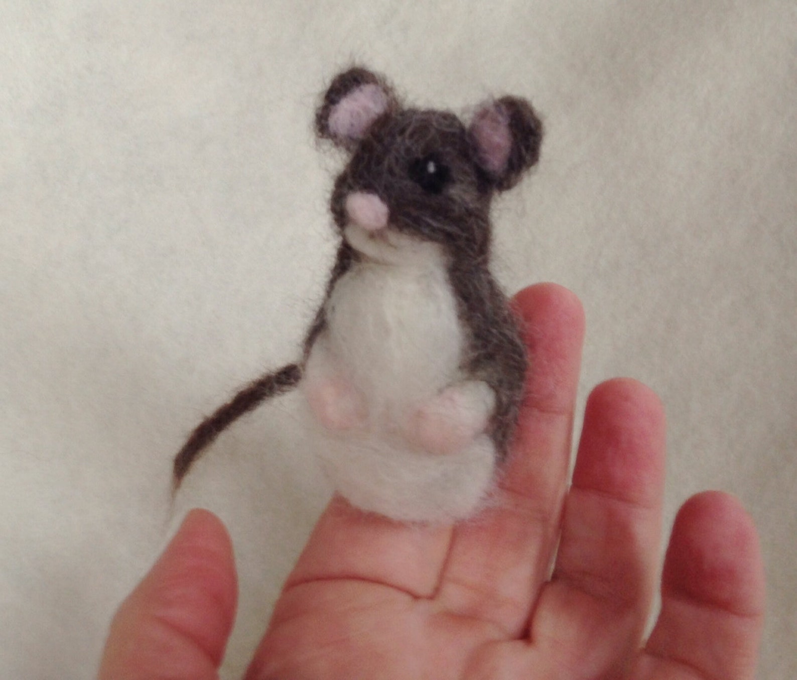 Needle Felt Finger Puppet Grey Mouse Storytelling Prop - Etsy