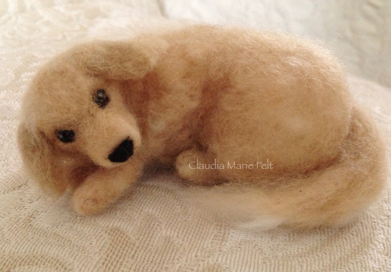 Needle Felted Golden Labrador Retriever Puppy Dog Curled Up - Etsy