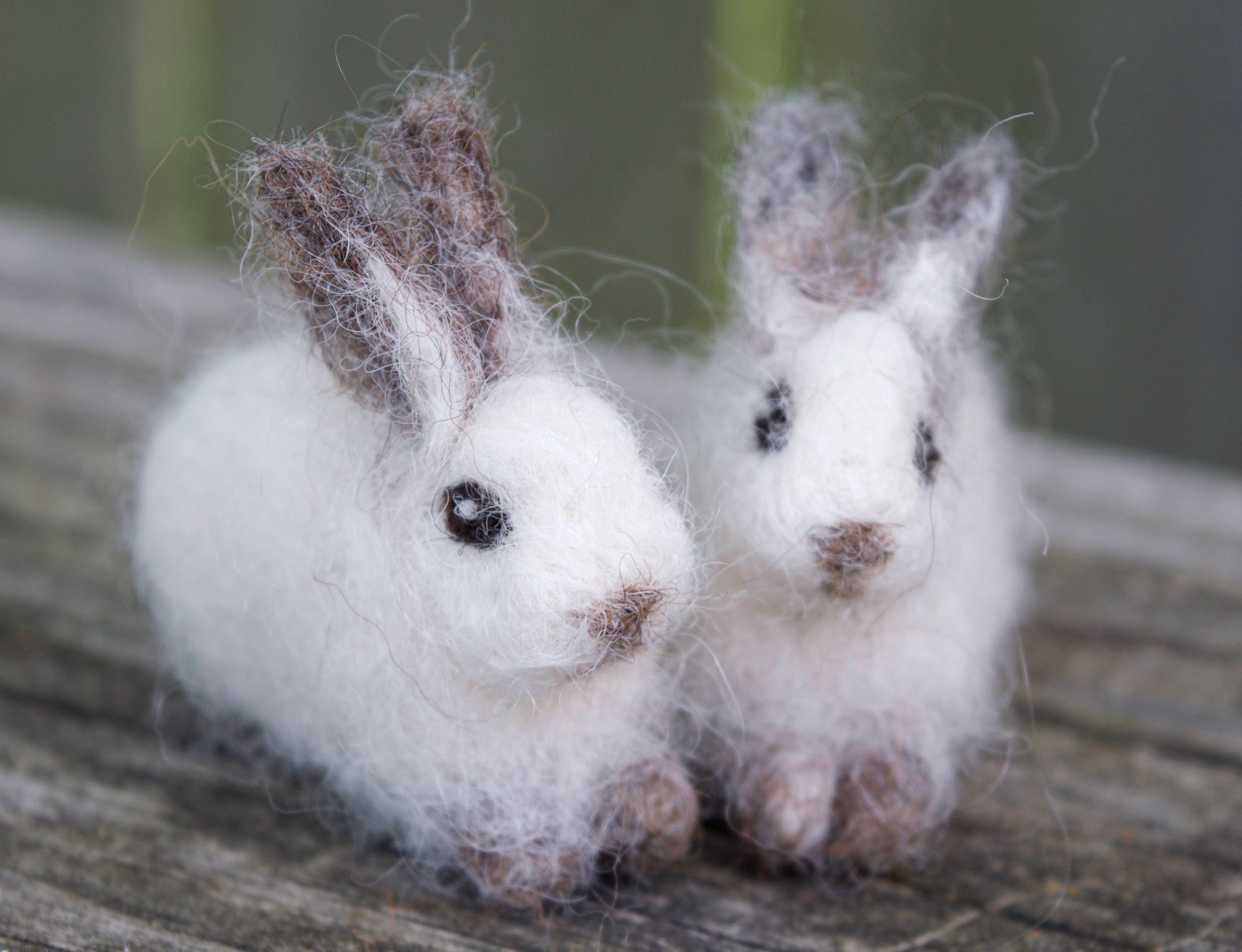 Needle Felted Arctic Hare Bunny Rabbit Tiny Miniature - Etsy
