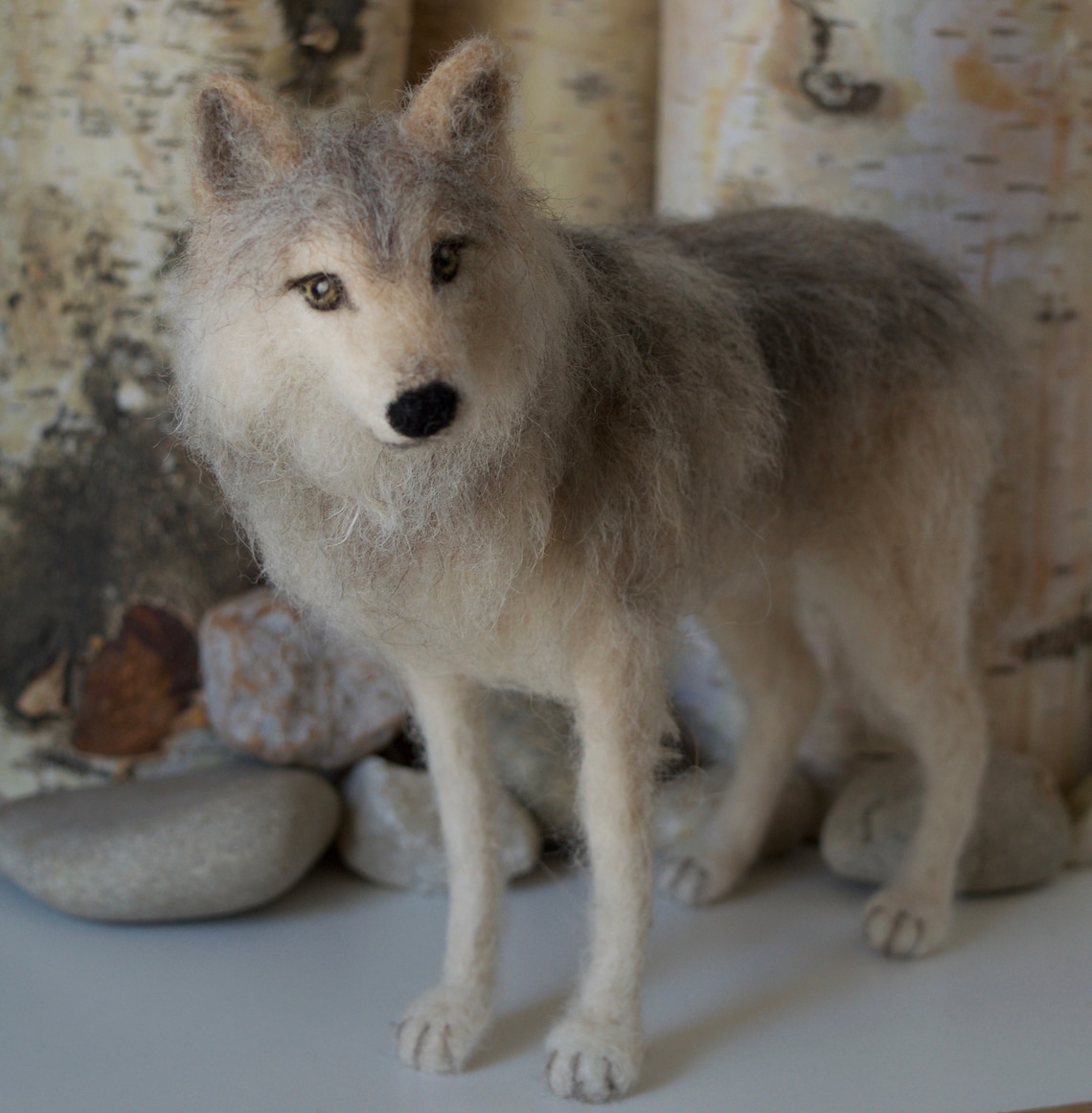 Needle Felted Grey Wolf Custom Original Realistic Wolves | Etsy