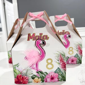 Flamingo Gable Boxes Flamingo Party Favor - Etsy