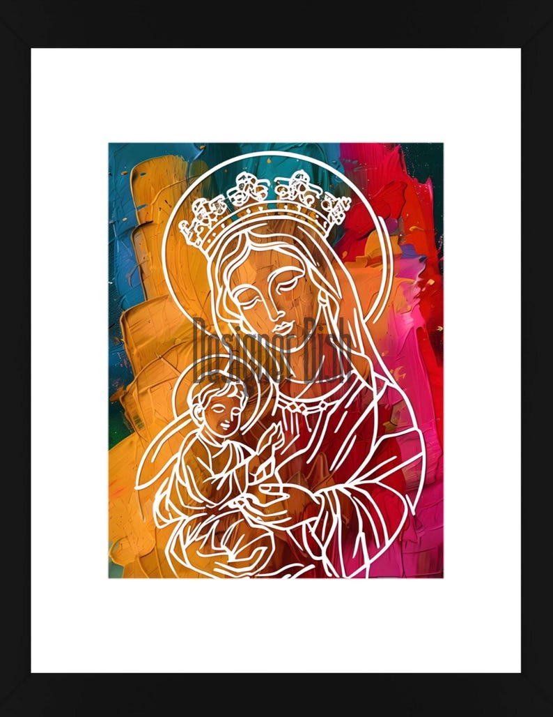 Beautiful Virgin Mary Painting - Etsy