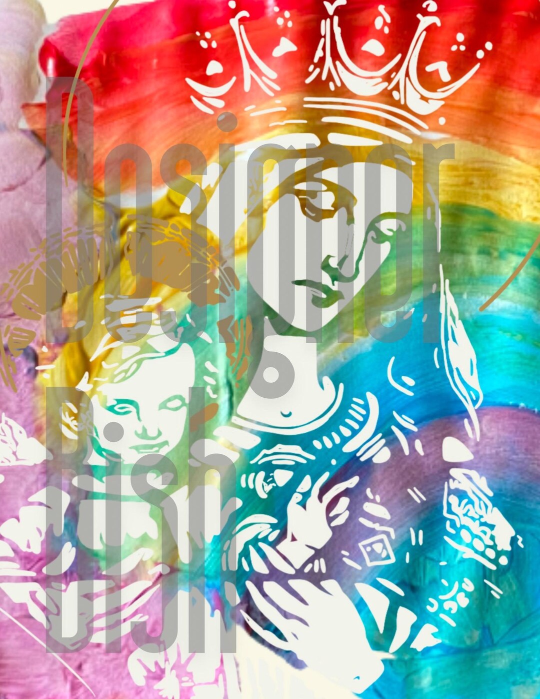 Contemporary Religious Iconography - Abstract Madonna & Child Wall Art ...