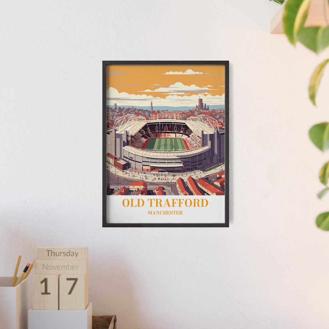 Old Trafford Poster Manchester Travel Print Manchester Travel Poster ...