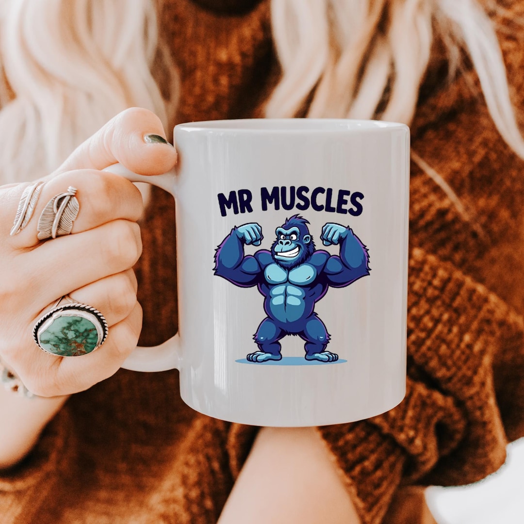 Mr Muscles Mug Funny Gym Mug for Gym Rats & Office Workers Cute Gift ...