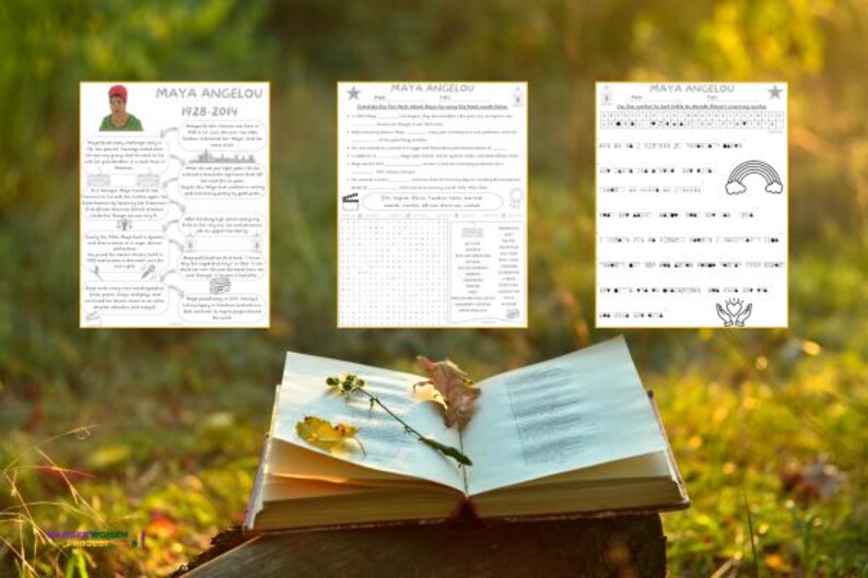 Maya Angelou Learn Herstory With Fun Activities - Educational Printable ...
