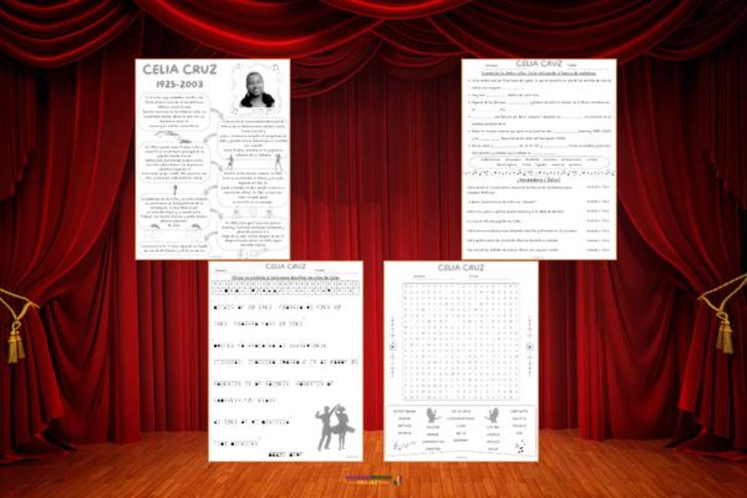 Celia Cruz - Suhistoria Y Actividades Divertidas; A Spanish Worksheet ...