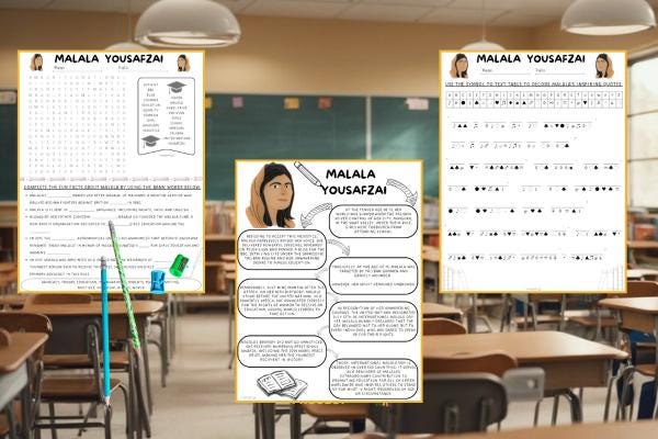 Malala Yousafzai - Bio, Word Puzzle, Fun Facts Word Completion,& Quotes ...