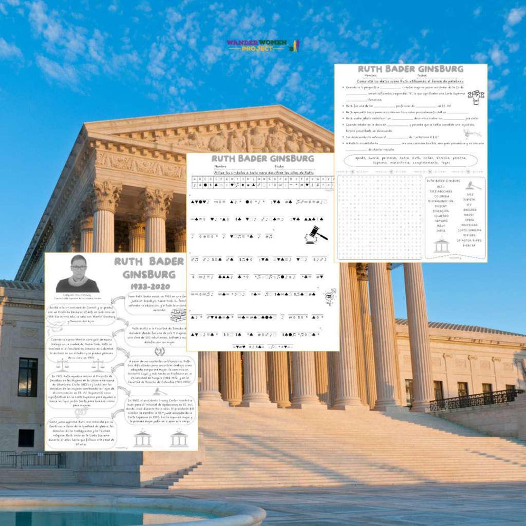 Ruth Bader Ginsburg - Aprende Su Historia Con Actividades Divertidas - Etsy