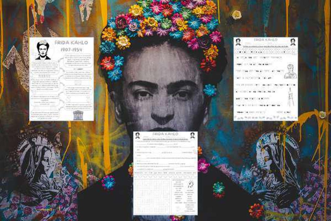 Frida Kahlo Suhistoria Y Actividades Divertidas A Spanish Worksheet - Etsy