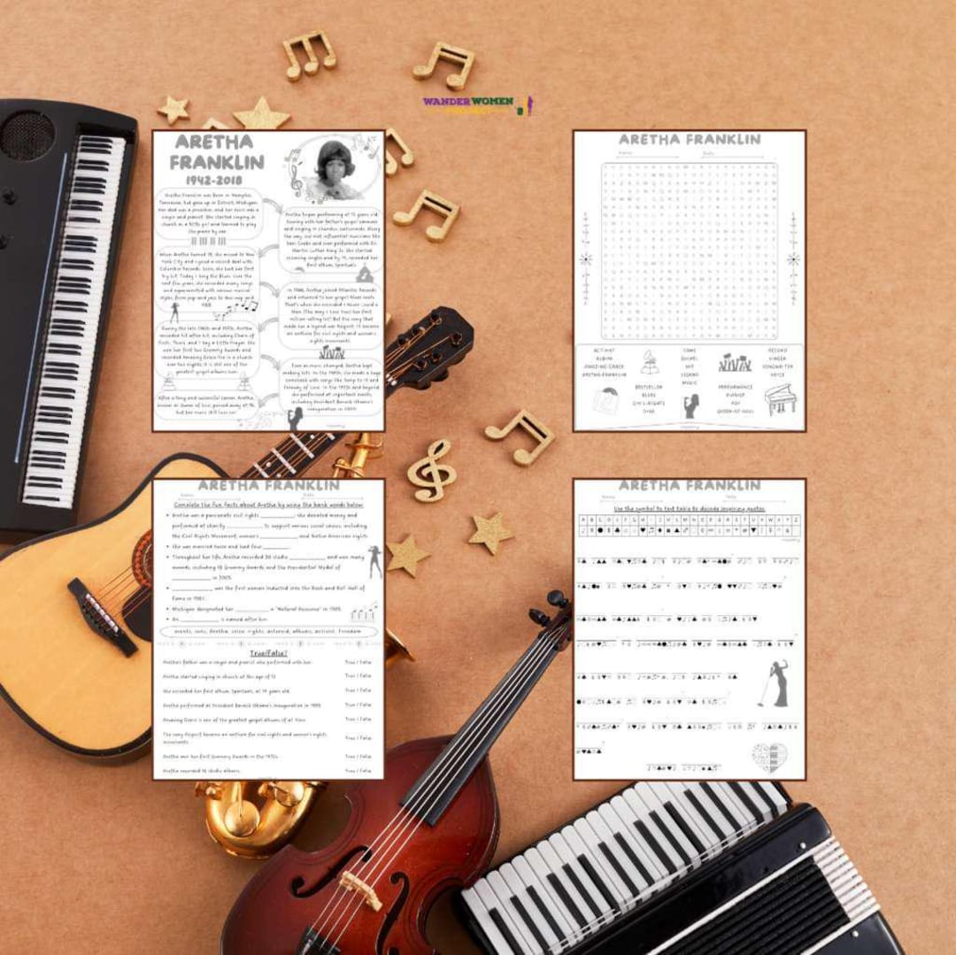 Aretha Franklin - Learn Herstory With Fun Activities - Educational ...