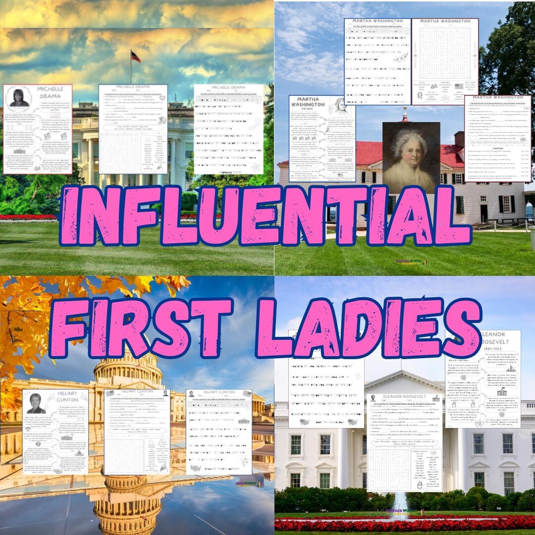 Influential First Ladies Printable Worksheets Bundle Not Only for ...