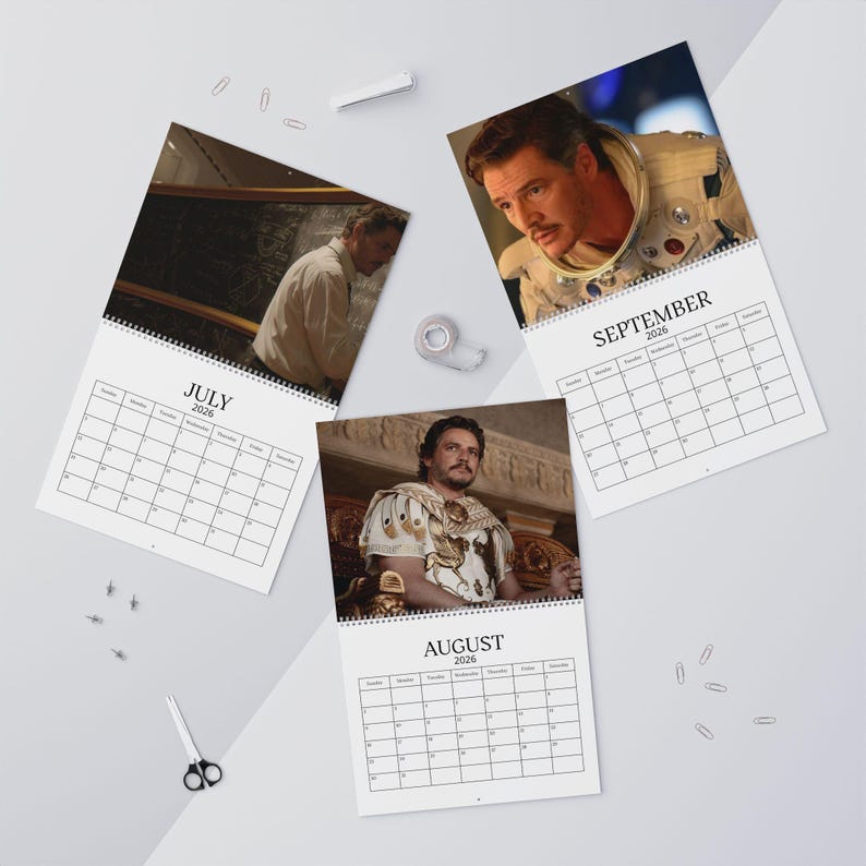 Pedro Pascal 2026 Wall Calendar, Movie Planner, Gift for Fans, Movie ...