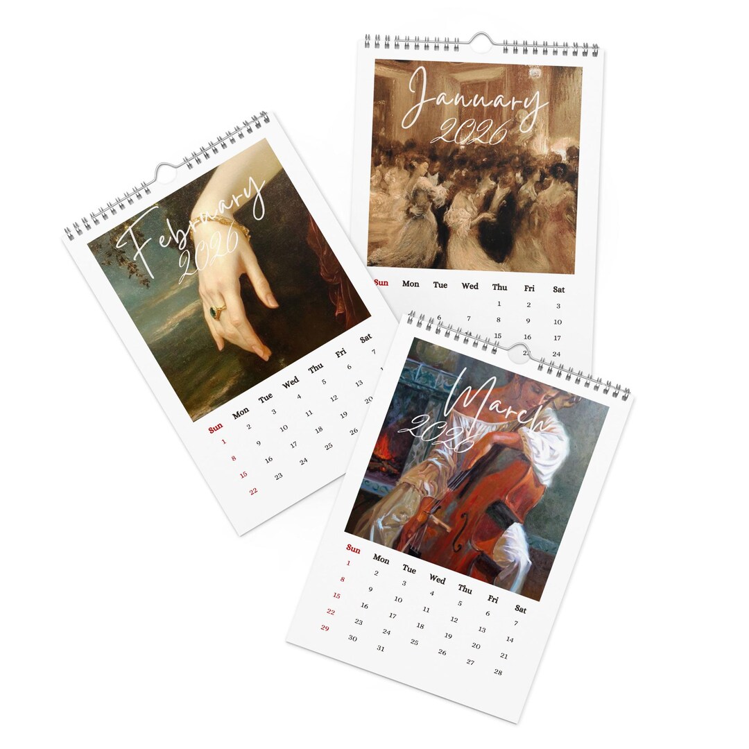 Vintage Calendar 2026, Oil Painting Wall Planner, Artistic Wall Art ...
