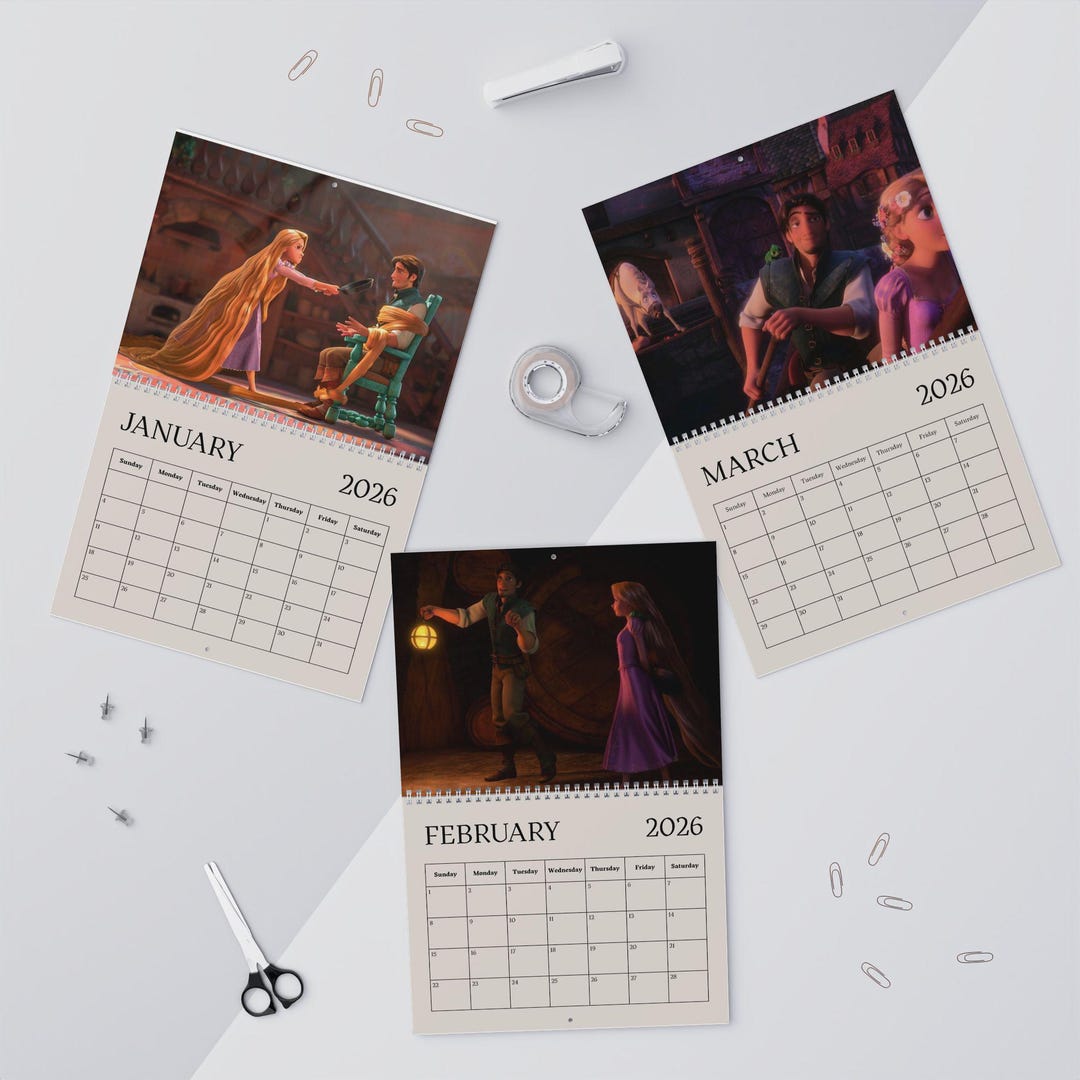 2026 Wall Calendar, Rapunzel 2026 Wall Calendar, Yearly Calendar ...
