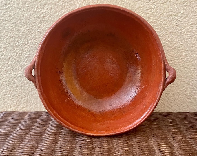 Vintage Handmade Mexican Made in Mexico Glazed Barro Rojo Bowl Cazuela ...