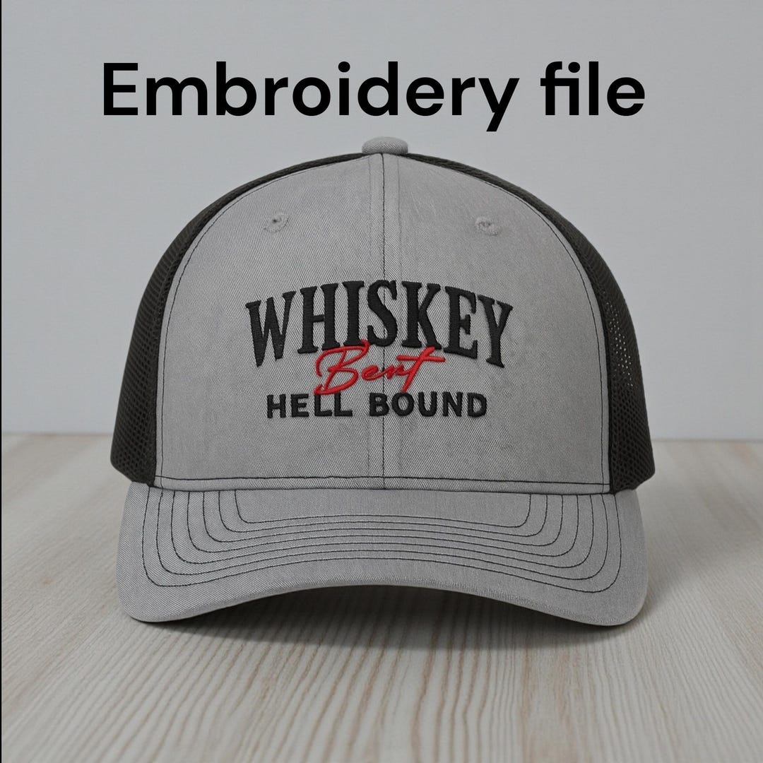 Whiskey Bent Hell Bound Embroidery Design – Western Script Instant ...