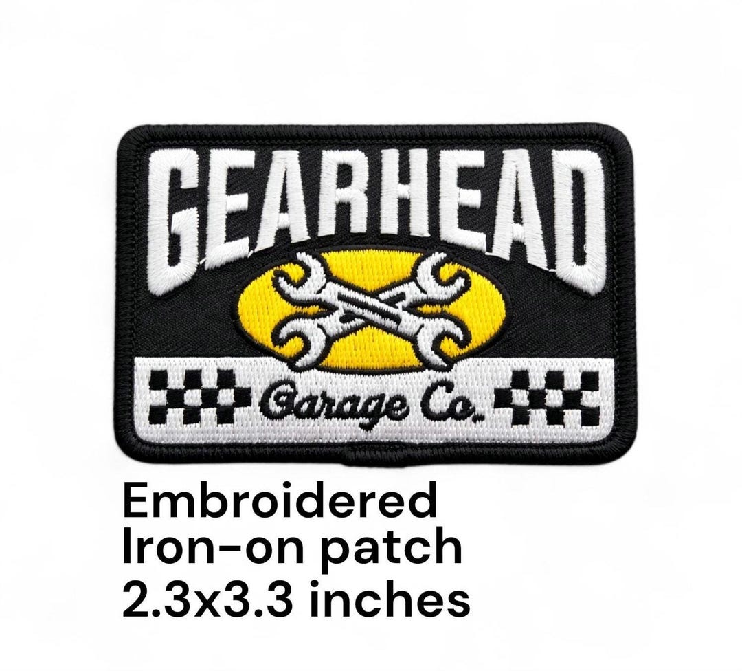 Gearhead Garage Co Embroidered Iron on Patch 2.3x3.3 – Mechanic ...