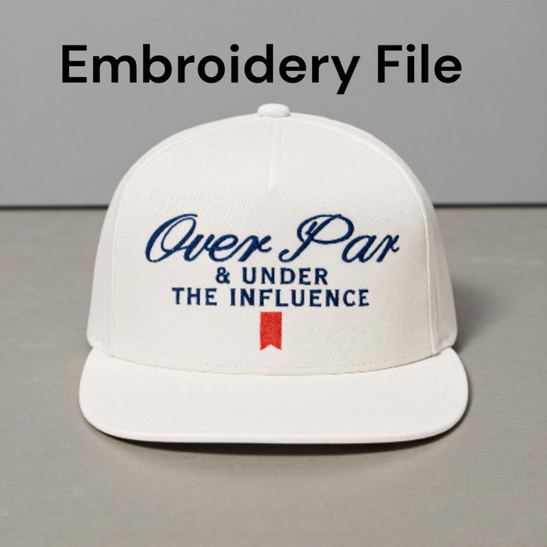 Over Par Under the Influence Embroidery File | Golf Script Logo 4.49x2 ...