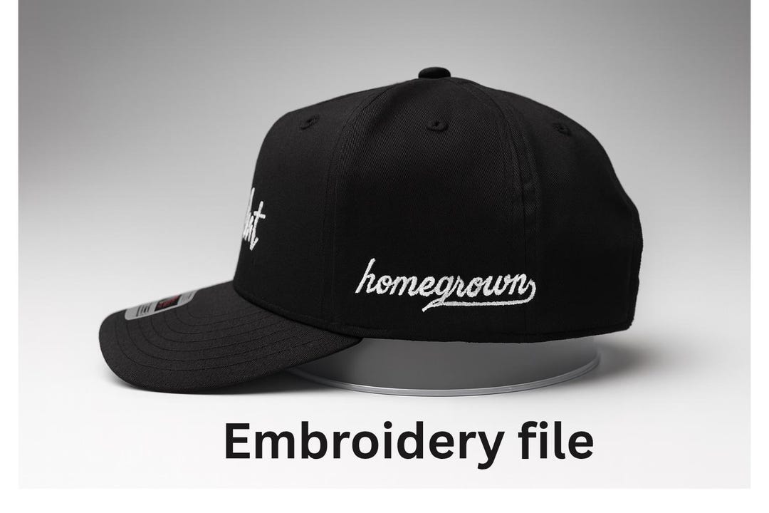 Homegrown Script Embroidery File – DST PES EMB – Hat & Patch Design - Etsy