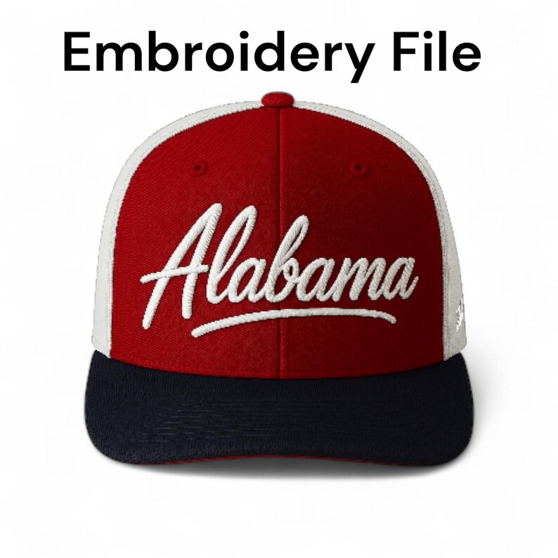 Alabama State Script Embroidery Design Satin Stitch DST PES EXP - Etsy
