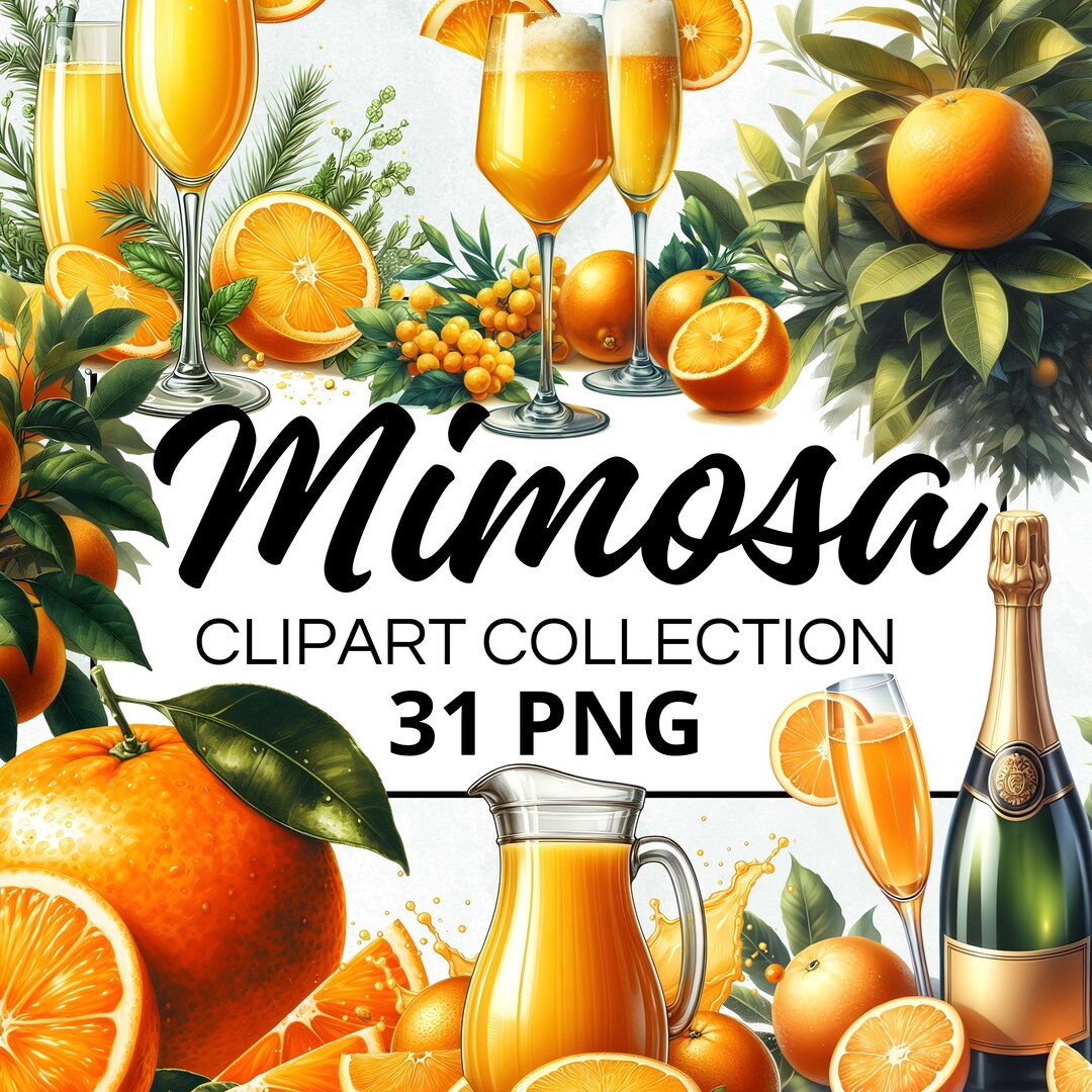 Mimosa Watercolor Clipart Bundle, Digital Scrapbook & Craft Graphics ...