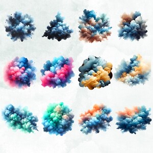 Pastel Ombre Blue Watercolor Clipart Bundle, Digital Scrapbook & Craft ...