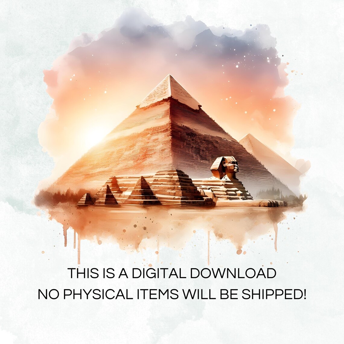 Egypt Element Clipart Collection, 59 Watercolor Pngs for Instant ...