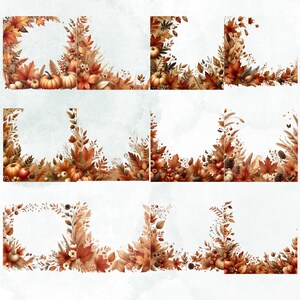 Fall Borders Clipart Collection, 28 Watercolor Pngs for Instant ...