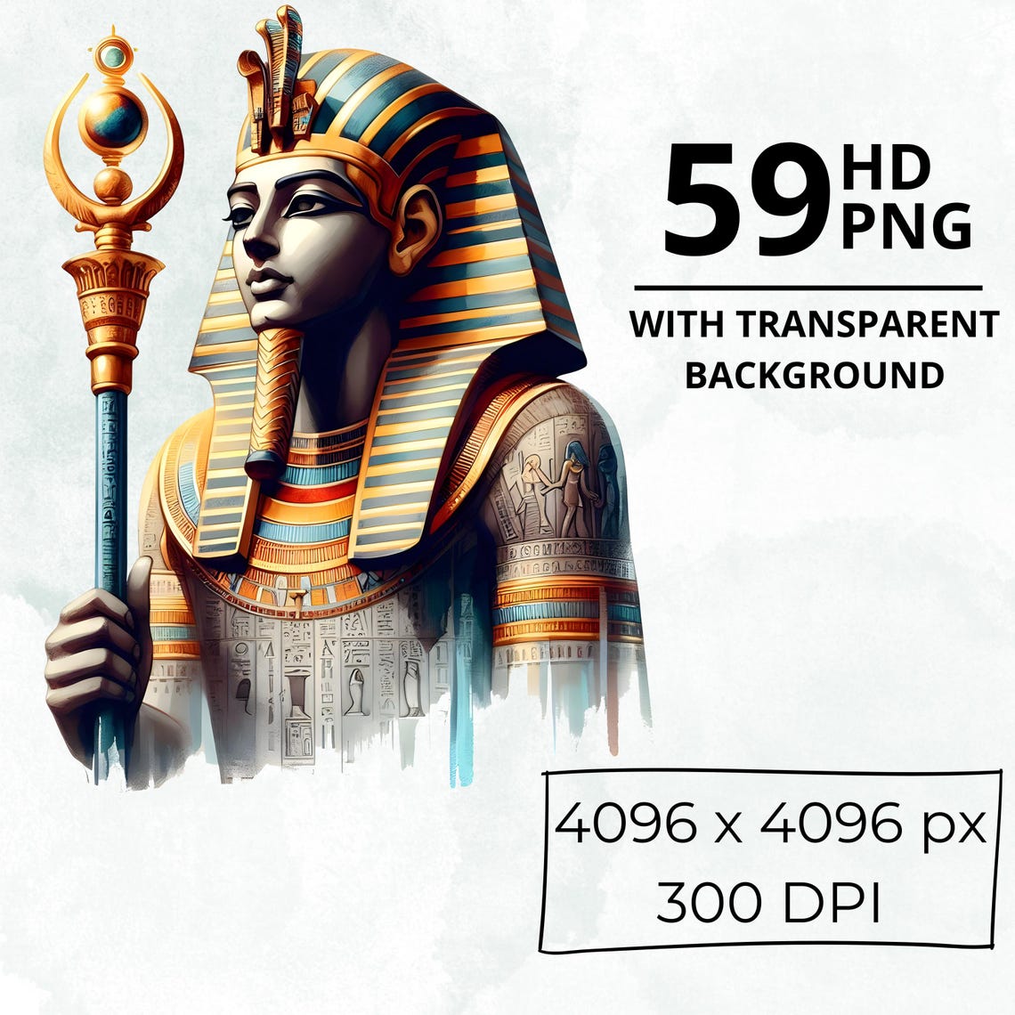 Egypt Element Clipart Collection, 59 Watercolor Pngs for Instant ...