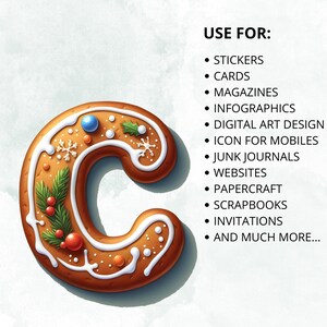 Gingerbread Cookie Alphabeth Clipart Collection, 52 Watercolor Pngs for ...