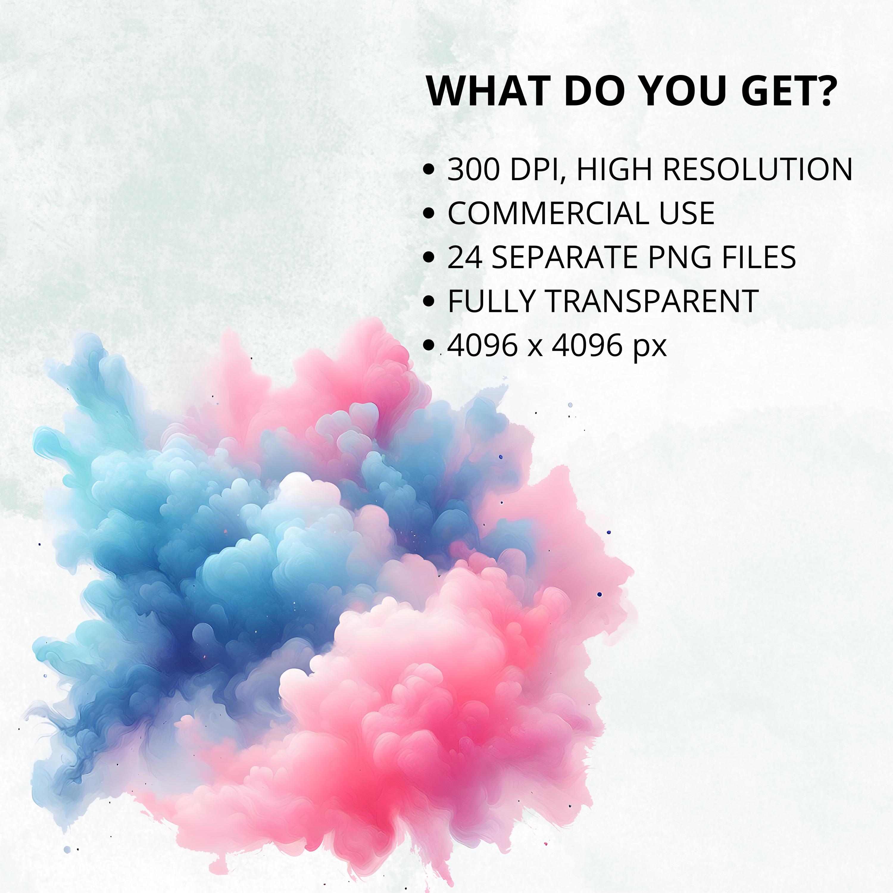Pastel Ombre Blue Watercolor Clipart Bundle, Digital Scrapbook & Craft ...