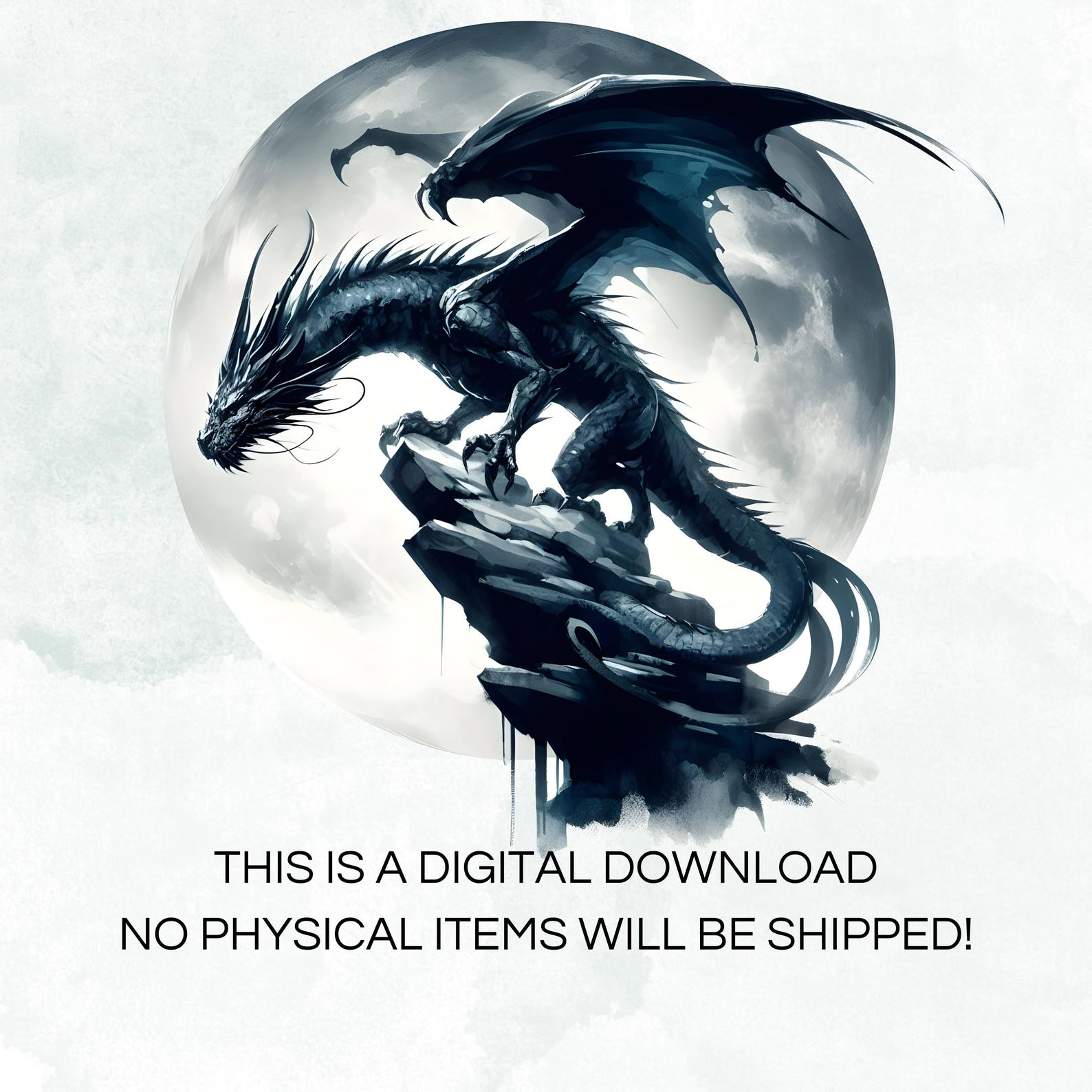 Dragon Shadow Clipart Collection, 34 Watercolor Pngs for Instant ...