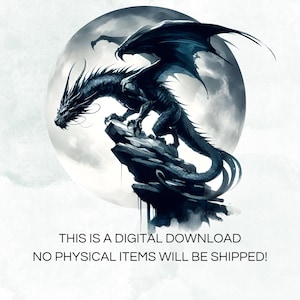 Dragon Shadow Clipart Collection, 34 Watercolor Pngs for Instant ...