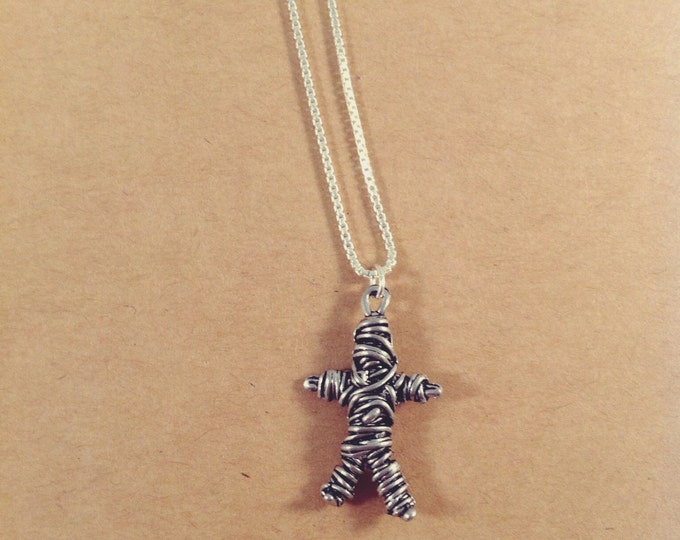 Voodoo Doll Charm Necklace on .999 Fine Sterling Silver Chain - Etsy