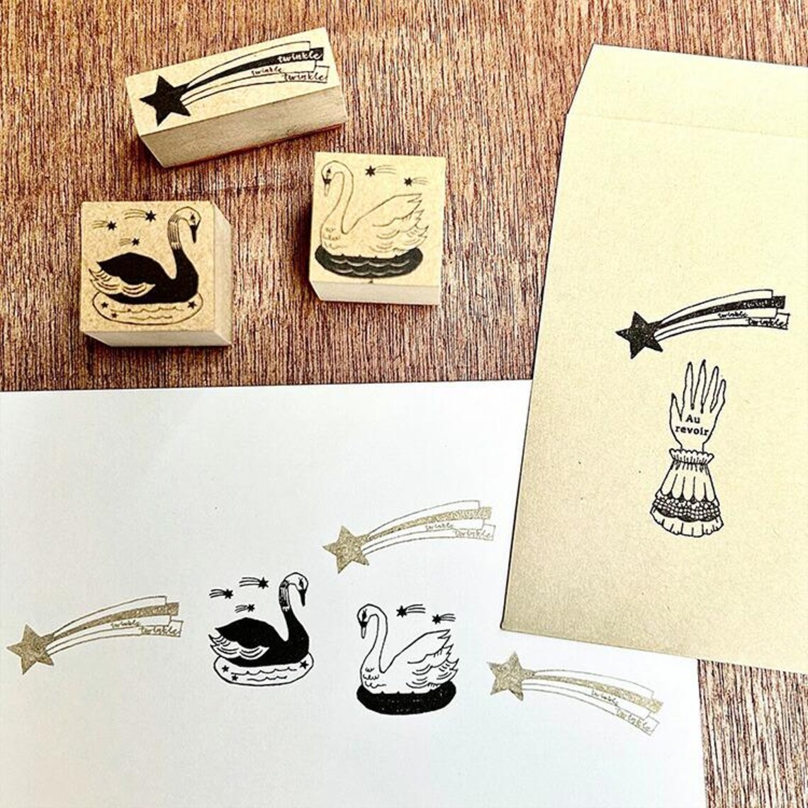 Black Swan | Rubber Stamp Kinotorico Collections, Made in Japan - Etsy
