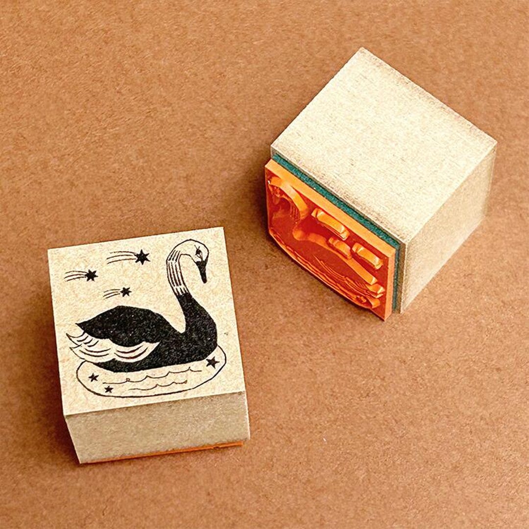Black Swan | Rubber Stamp Kinotorico Collections, Made in Japan - Etsy