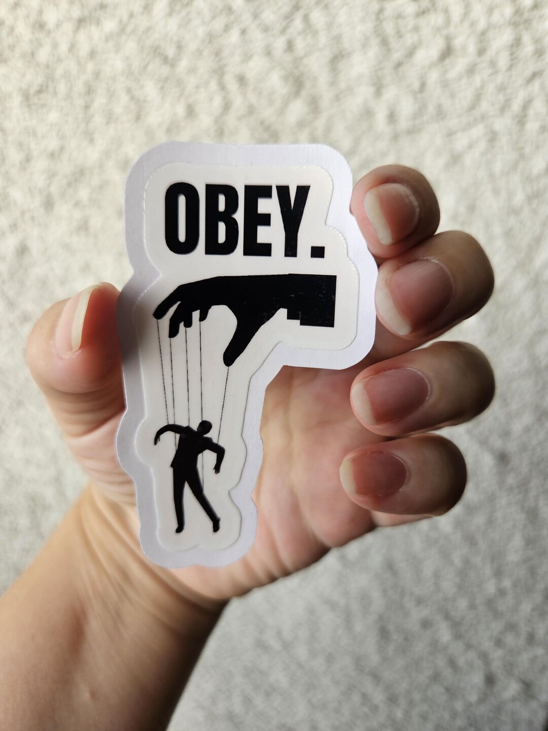 Obey. Puppet Vinyl Sticker With Gloss Finish - Etsy