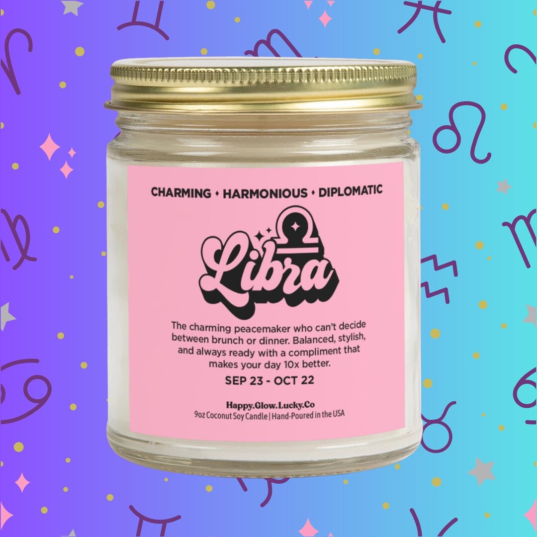 Funny Libra Zodiac Candle, Libra Birthday Gift for Her, Star Sign ...